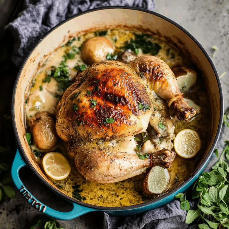 Creamy Lemon and Herb Pot Roasted Chicken